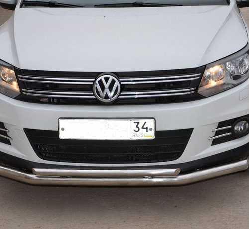 Защита переднего бампера VW Tiguan двойная
