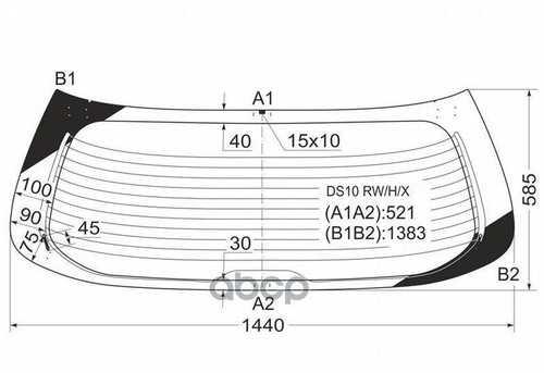 Стекло заднее с обогревом toyota gaia 98-04 DS1