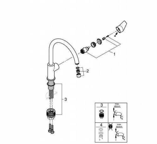 Смеситель для кухонной мойки Grohe BauEdge 313670