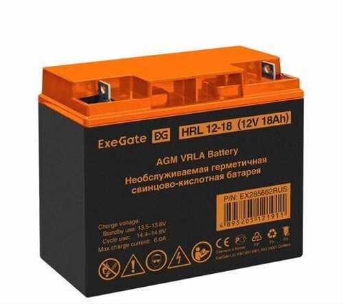 Аккумуляторная батарея ExeGate HRL 12-18 (12V 18Ah