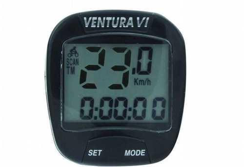 Велокомпьютер ventura VI, 6 функций, черный