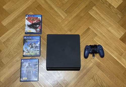 Sony PS4 Slim 500гб + игры с джойстиком