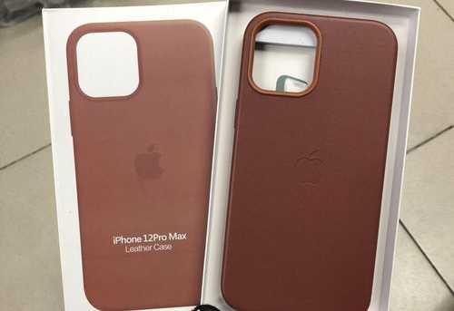 Чехол на iPhone 12 Pro Max Leather Case коричневый