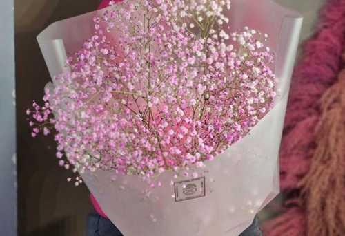 Букет розовой гипсофилы Цветы гипсофила доставка