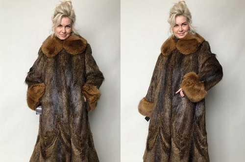 Шуба нутрия Fur Natural дл.115 см р.48-50 /11642