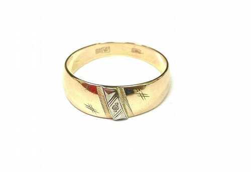 Кольцо золотое с бриллиантом 18,5 р(Мира,33)