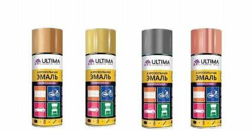 Аэрозольная краска Ultima металл эффект, 4 цвета