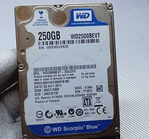 WD WD2500bevt 250 Гб. Жёсткий диск SATA 2,5"