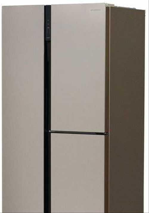 Холодильник Hyundai cs6073fv (шампань стекло) Новы