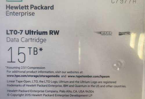 Ленточный картридж HPE LTO-7 15TB Ultrium RW C7977