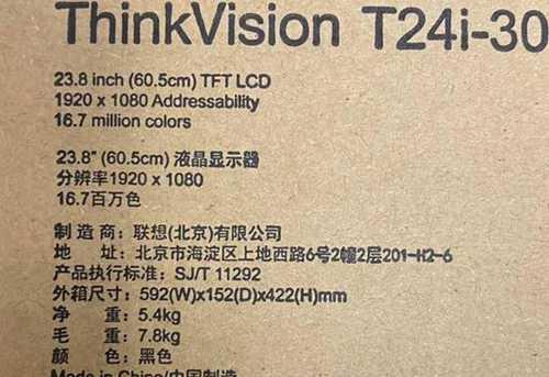 Монитор Lenovo ThinkVision T24i-30 23.8"