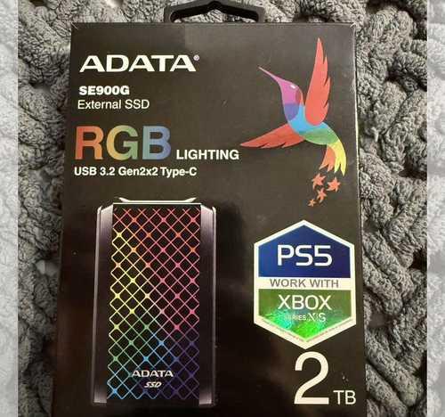 Внешний SSD Adata 2 tb RGB для Sony PS 5, Xbox