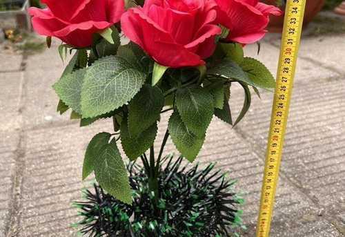 Розы искусственные для кладбища