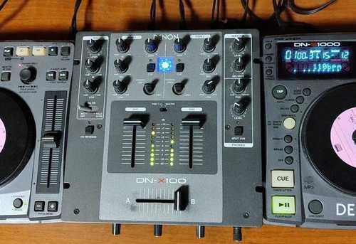 DJ комплект Denon dn-s1000 (x2) и denon dn-x100