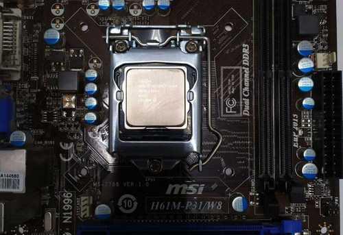 Мп MSI H61M-P31/W8 + CPU Intel G1610