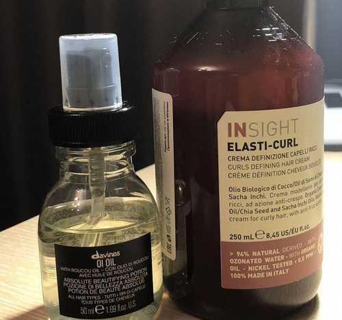 Insight elasti-curl крем и Davines oi oil масло