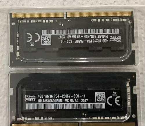 Оперативная память Sk hynix 2 х 4GB hma851s6djr6n