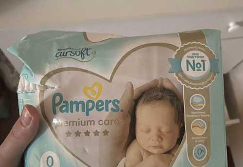 Подгузники pampers premium care 0 размер