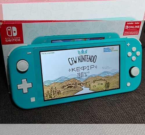 Прошитая Nintendo switch lite 32gb 128gb Бирюзовая