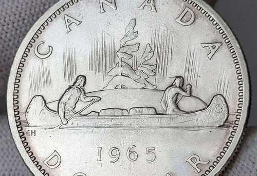 Канада 1 доллар 1965 г. Индейцы. Серебро. Оригинал