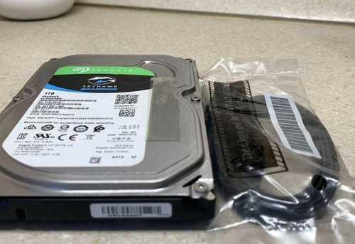 Жесткий диск 1тб seagate skyhawk, 3,5, SATA 6Гбит