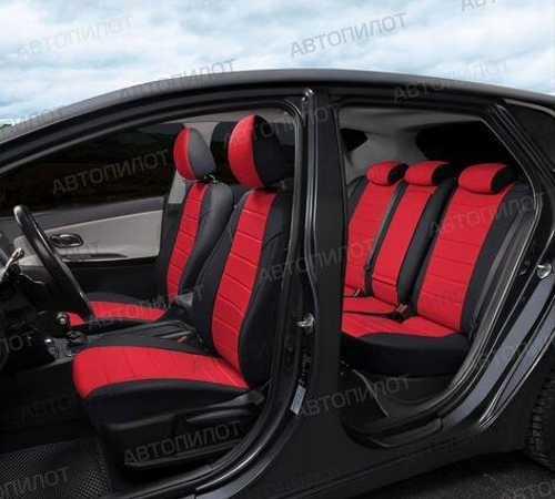 Chevrolet Lacetti Чехлы экокожа черный + красный