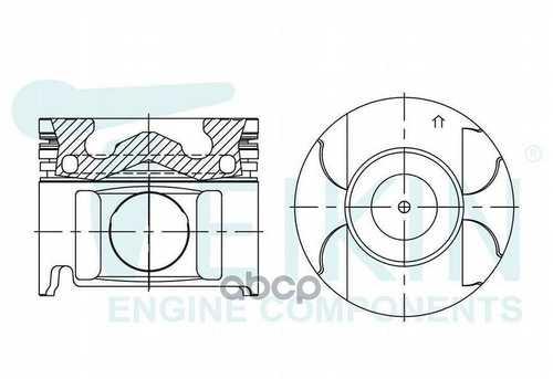 Поршень (к-т 4 шт с охлаждением) toyota hilux S
