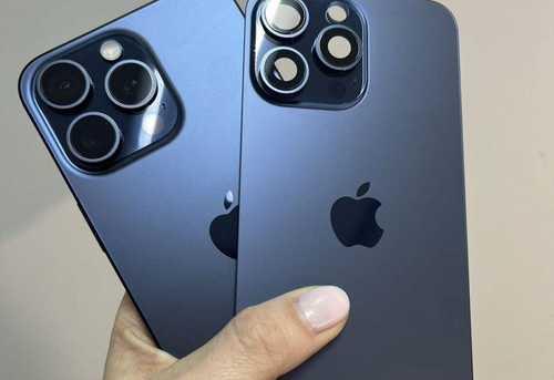 Задняя крышка iPhone 15 Pro Max blue titanium