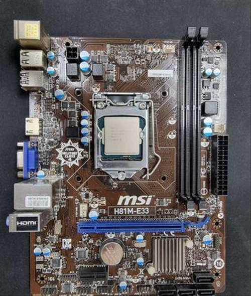 MB MSI H81M-E33 + CPU i3 4330 3.5Ghz