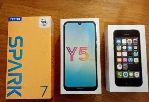 Коробка от tecno spark 7, iPhone 5s, Huawei y5