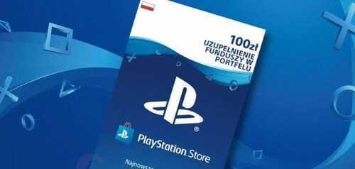 Карта пополнения PS Store Польша 100 PLN