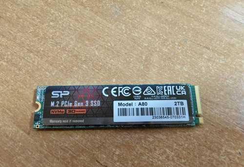 SSD 2Тб Silicon Power P34A80 M.2 NVMe 3000/3400 Мб