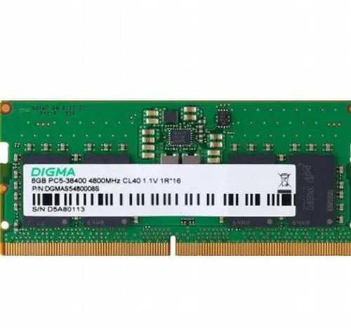 Digma SO-dimm DDR5 8Gb dgmas5480008S 4800Mhz CL40 1.1В single rank