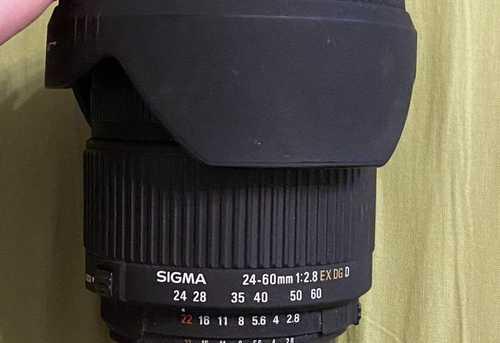 Объектив sigma 24-60 mm 1:2.8 EX DG D