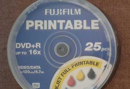 Диски DVD+R 4,7GB 16printable Fuji (25шт)новые