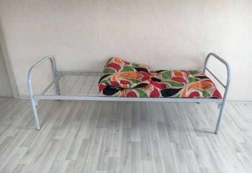 Одноярусная металлическая кровать