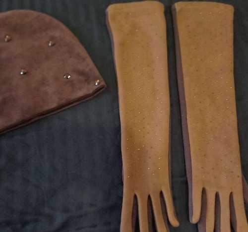 Комплект сборный шапка перчатки