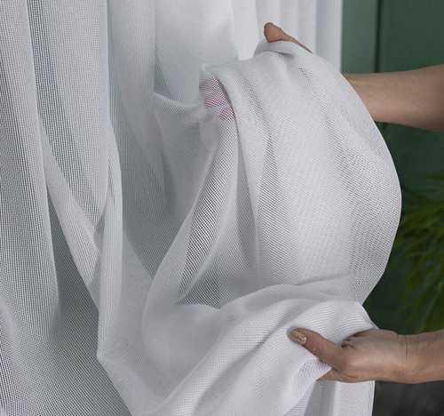 Тюль Катара белый готовый на окна пошив