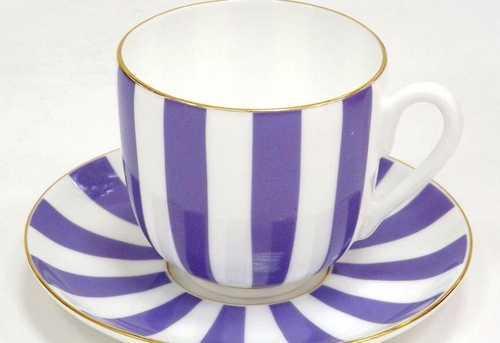 Чашка с блюдцем ифз Ландыш, Да и Нет, фиолетовый