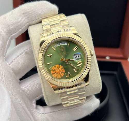 Часы мужские зеленые Rolex Day-Date LS