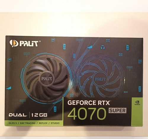 Новая Видеокарта Palit rtx 4070 Super dual 12 gb