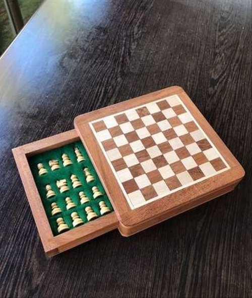 Шахматы деревянные дорожные магнитные