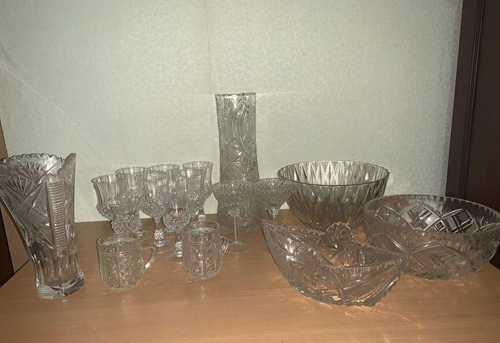 Советский хрусталь: вазы, рюмки, салатницы, СССР