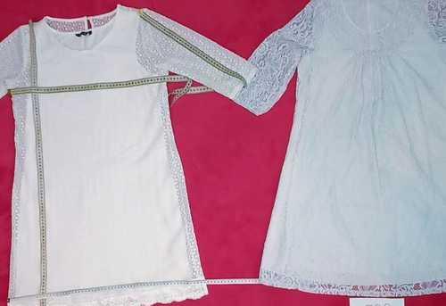 Кружевные сиренево-розоватое и белое платья
