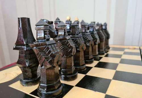 Шахматы шашки нарды 3 в 1 настольная игра