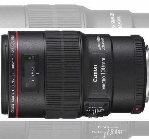 Объектив Canon EF 100mm f/2.8L Macro IS USM, чёрны