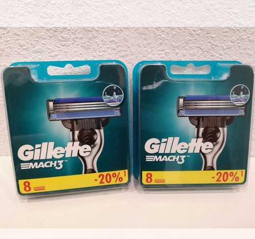 Сменные лезвия Gillette mach3, 8 кассет в упаковке