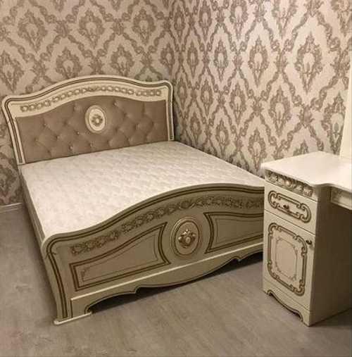 Спальня Азалия кровать 1,8 шкаф 4-х ств. цвет крем