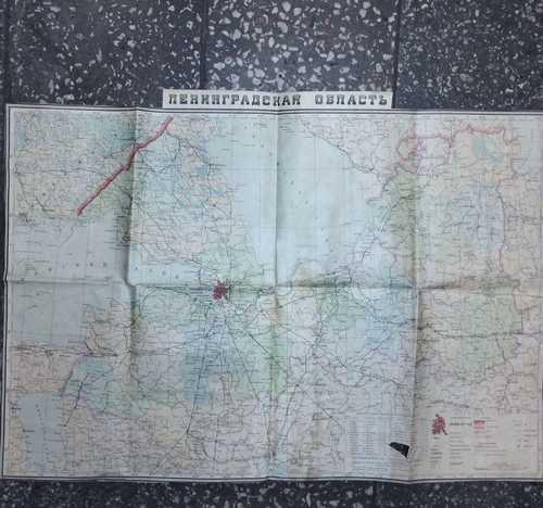 Карта Ленинградской области 1955