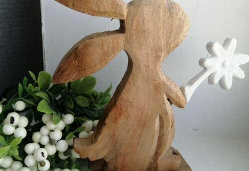 Декор кролик, дерево манго и металл, J-line